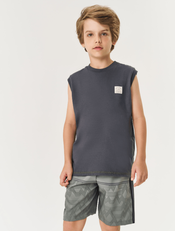 Conjunto Infantil Menino Regata E Bermuda Adventure Chumbo E Verde | 17706 | Divertto - Abrange Shop